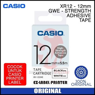 Jual Pita Label Casio Xr 12 Gwe - White Strength Adhesive Tape | Shopee ...