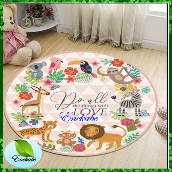 Karpet Bulat Modern Diameter 1 Meter 1kg Muat 1 Buah Dekorasi Ruangan ...