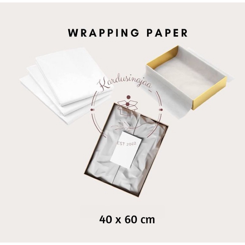 Jual KERTAS TISU ROTI PUTIH DUSLAK WRAPPING PAPER DOORSLAG 40x60 CM ...