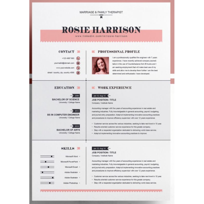 Jual (GRATIS ONGKIR) 100++ Editable Template CV dalam format Ms. Word ...