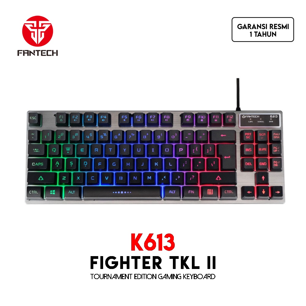 Jual Fantech FIGHTER II K613 TKL Keyboard Gaming Membrane Aluminium Alloy Body | Shopee Indonesia
