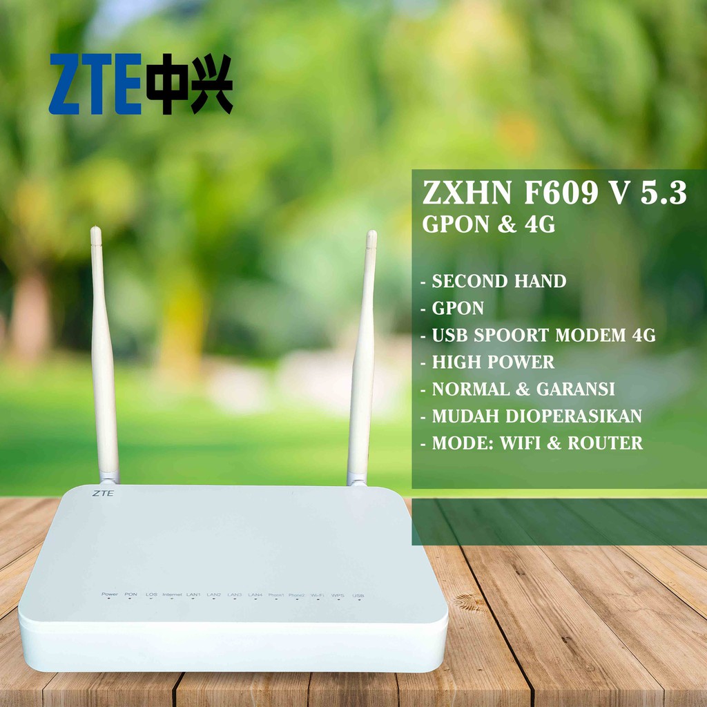 Jual Modem Wifi Router ZTE F609 ONT GPON ONU V5 Indonesia|Shopee Indonesia
