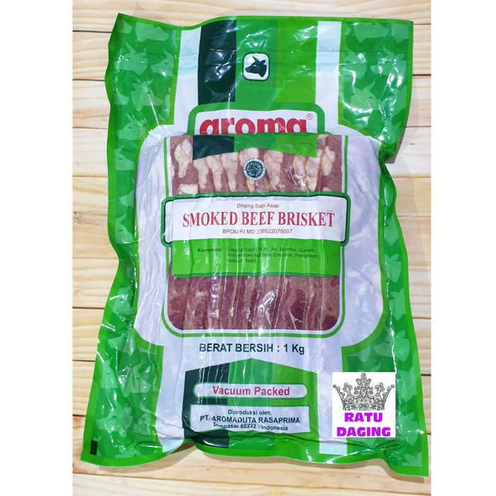Jual Aroma Beef Bacon / Smoked Beef Brisket @1kg - HALAL | Shopee Indonesia