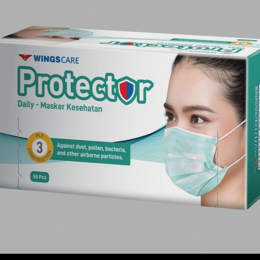 Jual Masker 3ply Wings Care Protector Daily Mask Box isi 50pcs | Shopee ...
