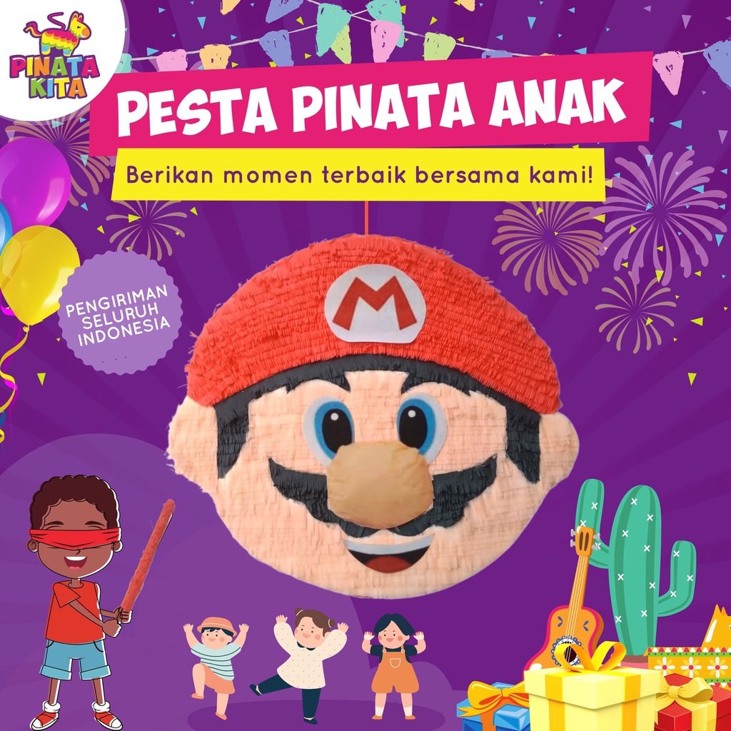 Jual pinata mario bros / pinata mario bross / pinata games super mario ...