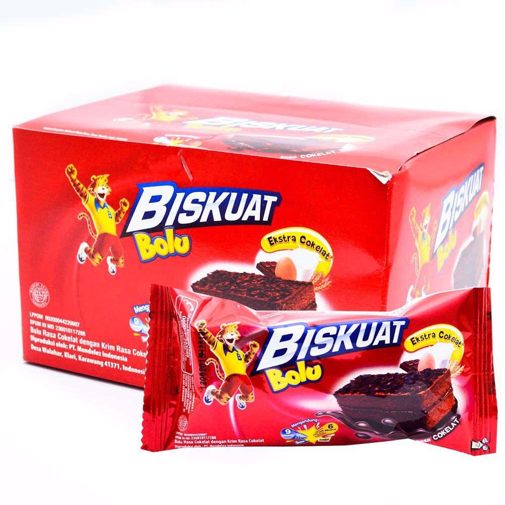 Jual BISKUAT Bolu Rasa Coklat / Pandan (12's) | Shopee Indonesia