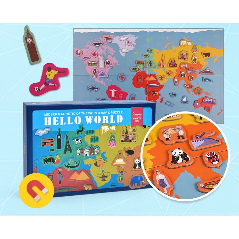 Jual Magnetic Puzzle - Peta Dunia | Shopee Indonesia