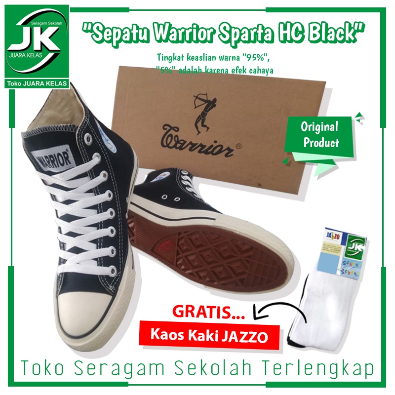 Jual [Toko Juara Kelas] Sepatu Warrior Bot Sparta HC Hitam Putih ...