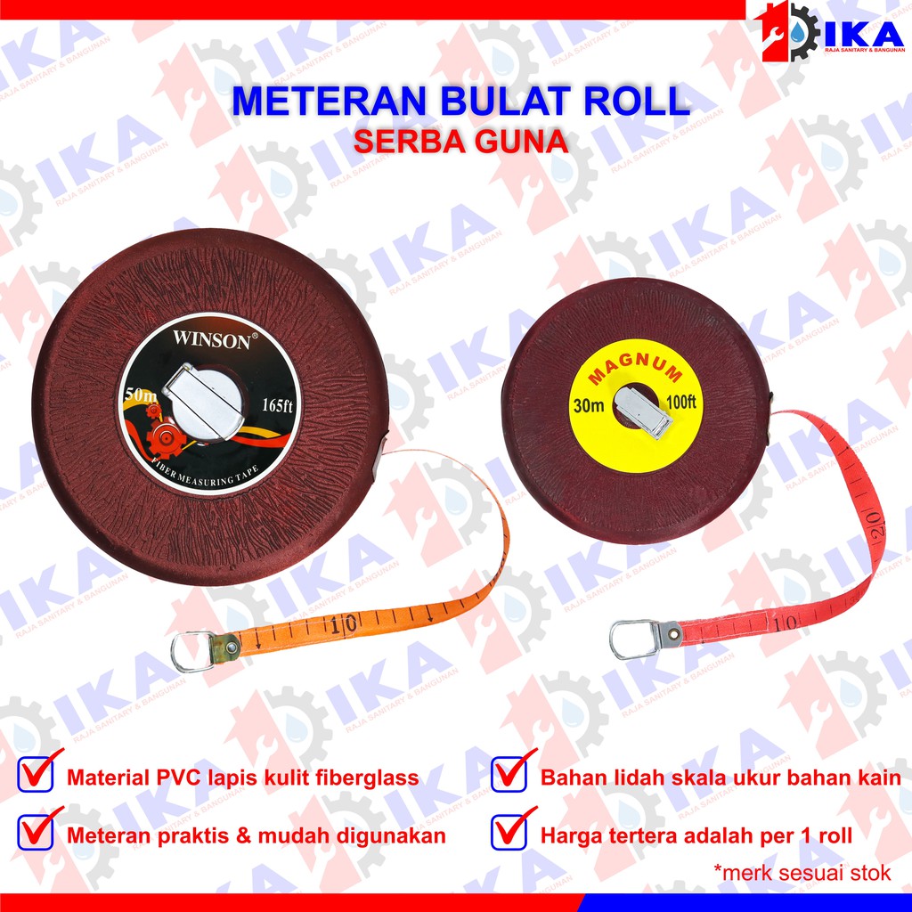 Jual METERAN BULAT 30 50 METER / ALAT UKUR TARIK BANGUNAN TANAH TUKANG ...