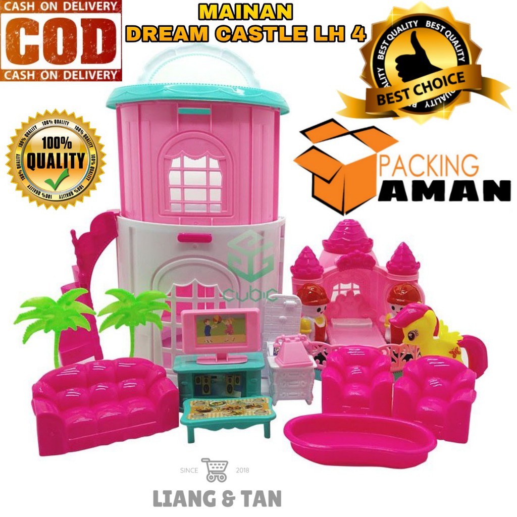 ( BISA COD ) PROMO LH4 MAINAN ANAK DREAM CASTLE LH 4 EDUKASI RUMAH RUMAHAN ISTANA MEGAH LUCU ...