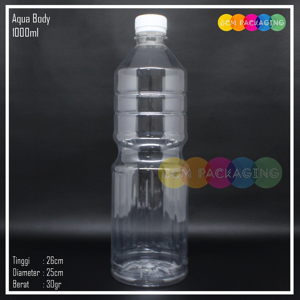 Jual botol plastik pet aqua 1 liter body kemasan minuman kopi susu madu ...