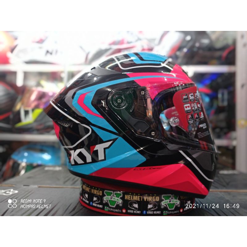 Jual HELM KYT TT COURSE OVERTECH BLACK PINK FUXIA | Shopee Indonesia