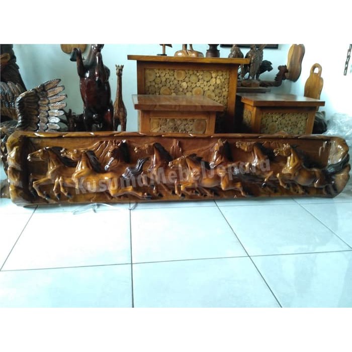 Jual Relief Patung Kuda Berlari Kayu Jati Utuh (Panjang 180cm) | Shopee ...