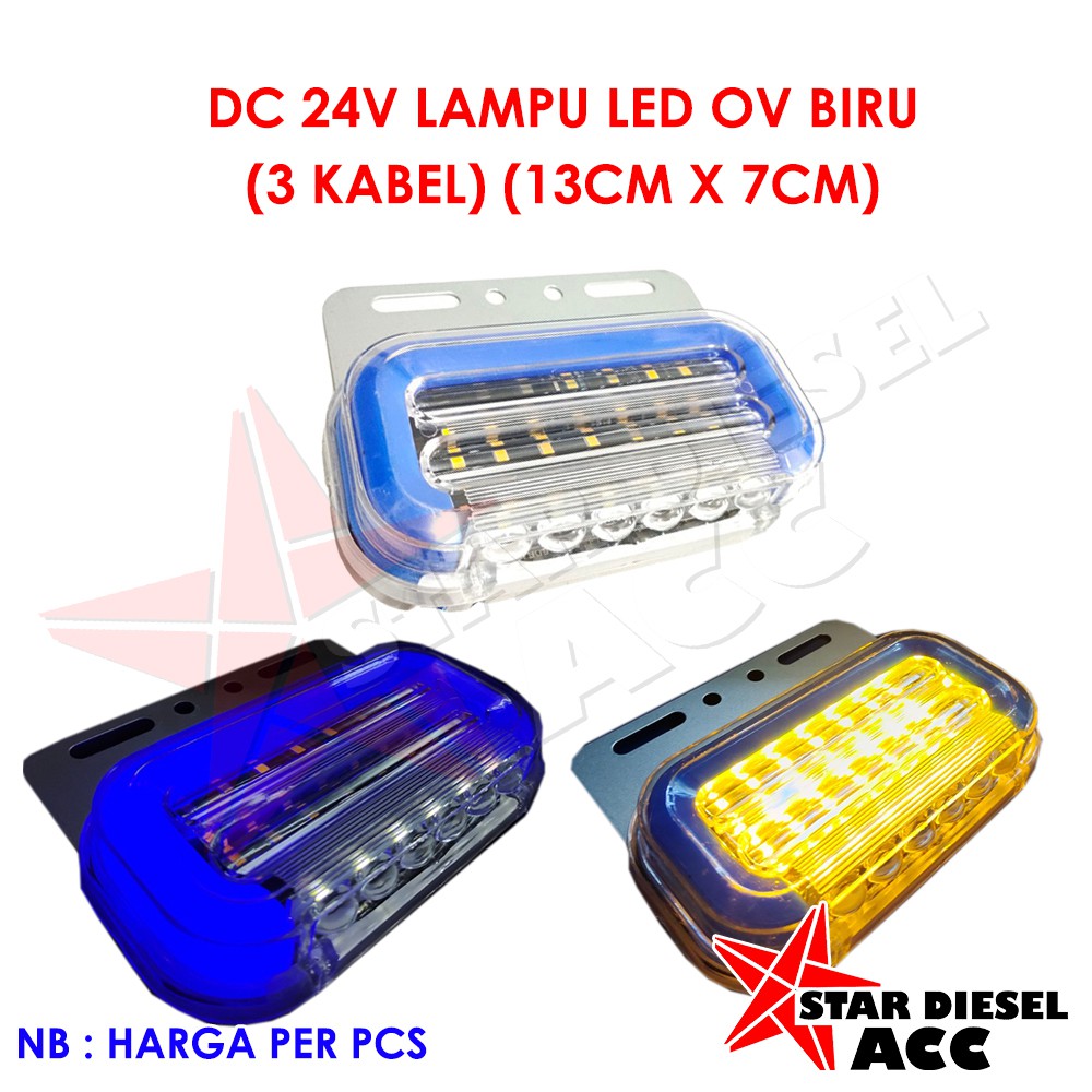 Jual LAMPU BAK OVAL LED 6D BIRU 13CM X 7 CM MODEL JALAN LAMPU SENT LAMPU KOTA 24V LAMPU TRUK ...
