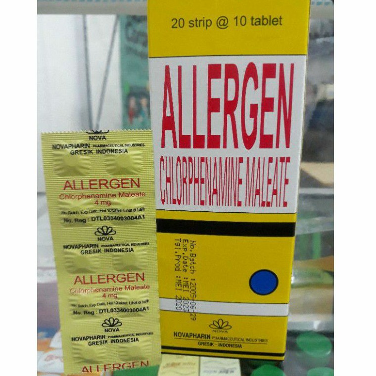 Jual ALLERGEN isi CTM (1 STRIP ISI 10 TABLET), antihistamin, anti ...