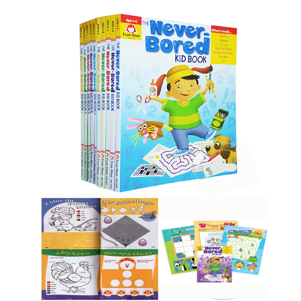 Jual [LOGU] Buku aktifitas impor anak, The Never-Bored Kid Book Evan ...
