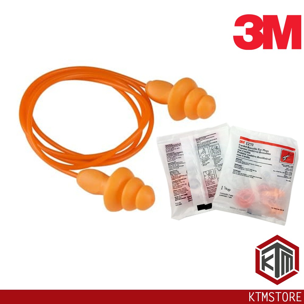 3M Reusable Ear Plugs Corded 1270 - Pelindung Telinga | Shopee Indonesia