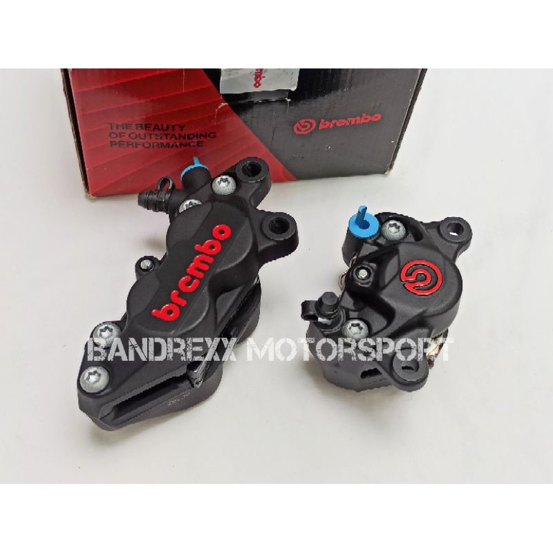Jual Paket Kaliper Brembo 4 Piston + 2 Piston Black Series Original Indonesia|Shopee Indonesia