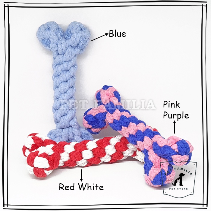 Jual Mainan Gigit Anjing Tali Tambang Bentuk Tulang Dog Rope Bite Toy ...