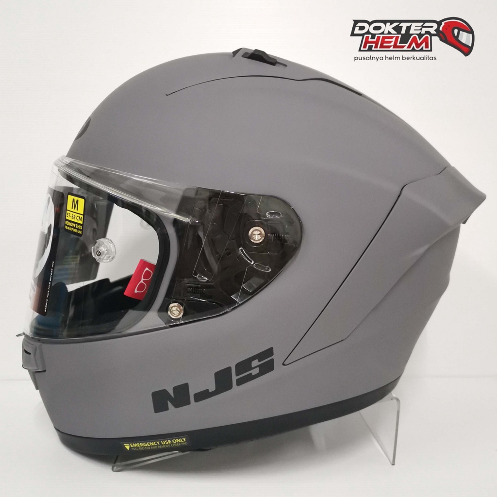 Jual HELM NJS ZX-1R SOLID STONE GREY DOFF DOP MATT| HELM NJS ZX-1R ...