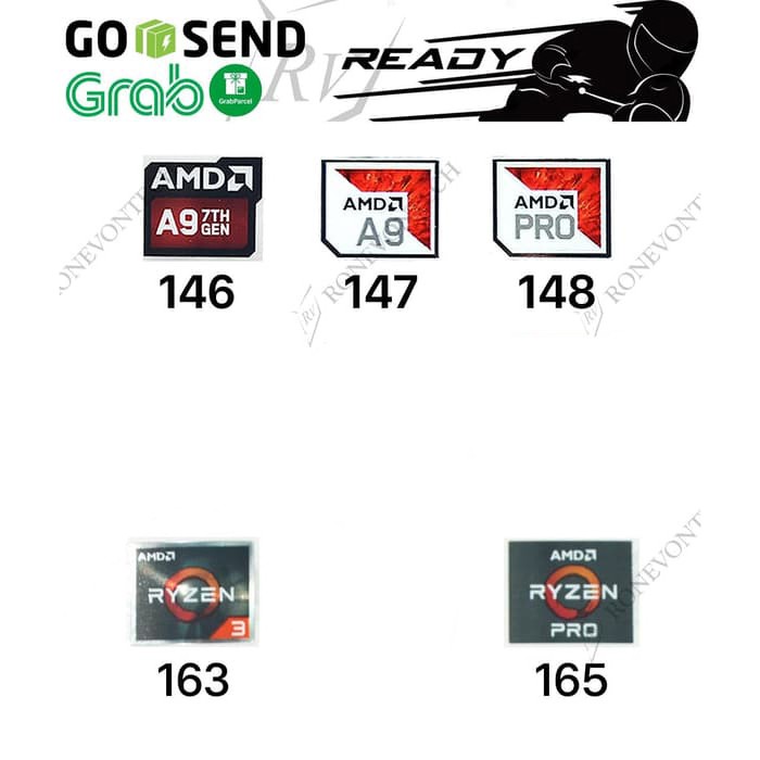 Jual Sticker Logo AMD A9 7th Gen Pro Ryzen 5 ATI Radeon Graphics ...