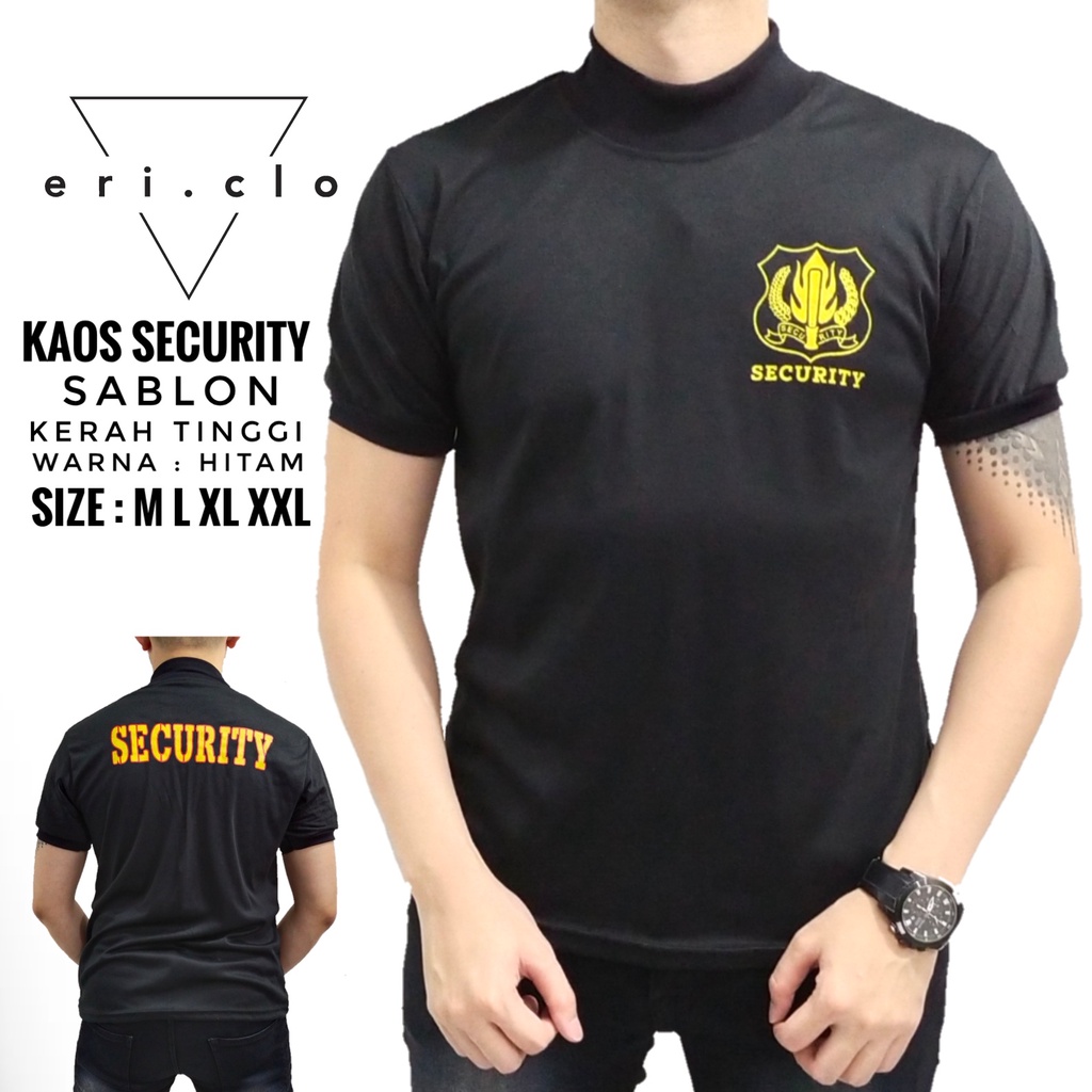 Jual KAOS SECURITY KERAH TINGGI SABLON , BAJU SECURITY / SATPAM KERAH ...