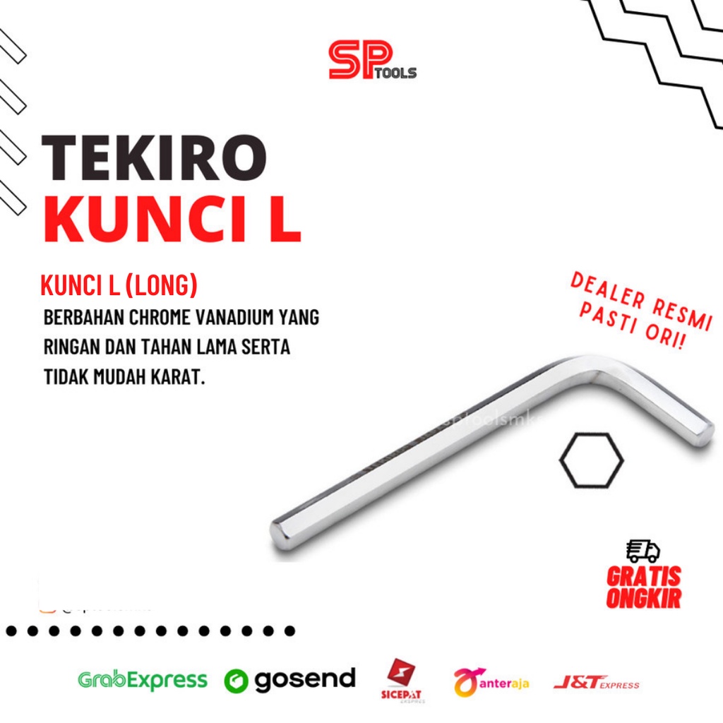 Jual KUNCI L 4 MM TEKIRO PANJANG / LONG HEX KEY 4MM TEKIRO ASLI | Shopee Indonesia