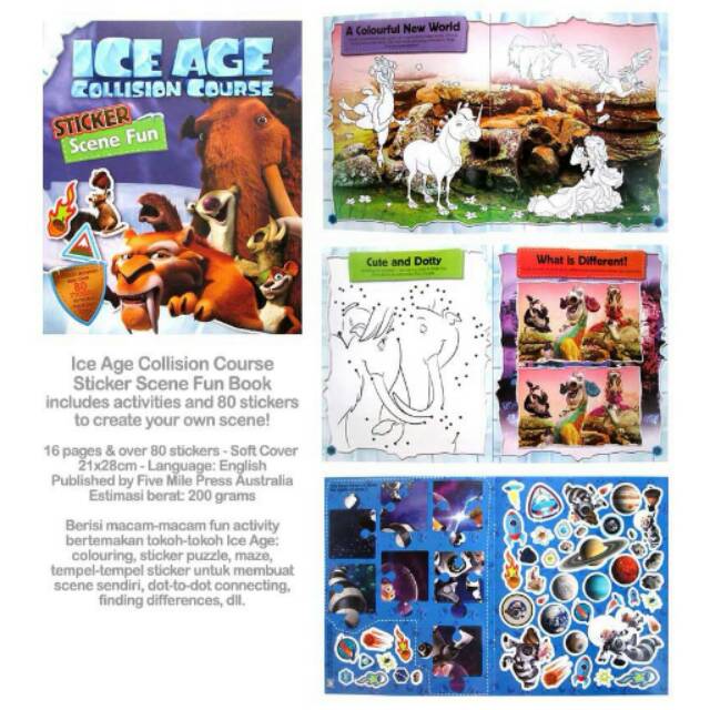 Jual Ice age collision course stiker scene fun book | Shopee Indonesia