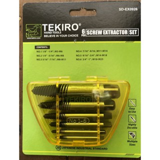 Jual Tekiro Screw Extractor Set 6 Pcs Pembuka Baut Hand Tap Balik SD ...