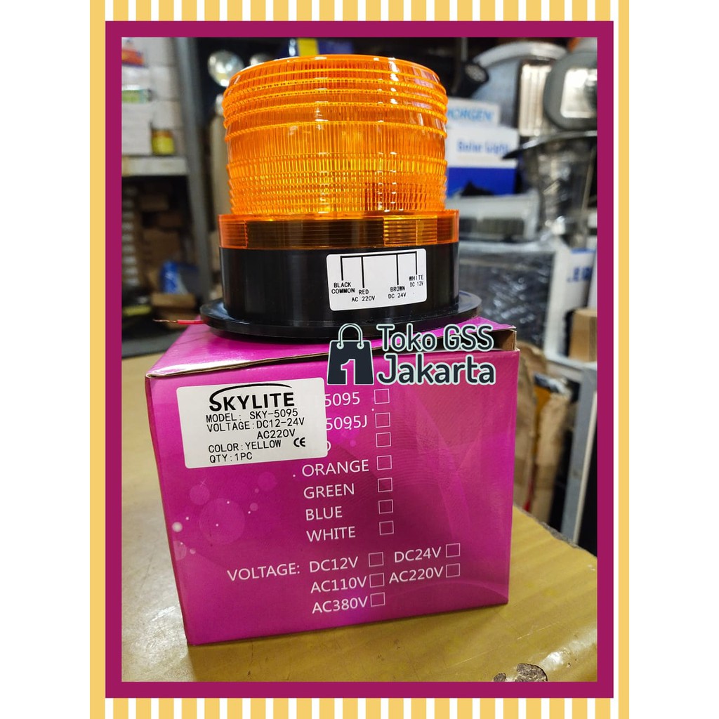Jual Warning Light AC DC with buzzer 5 inch -Lampu Rotary Sirine LED ...