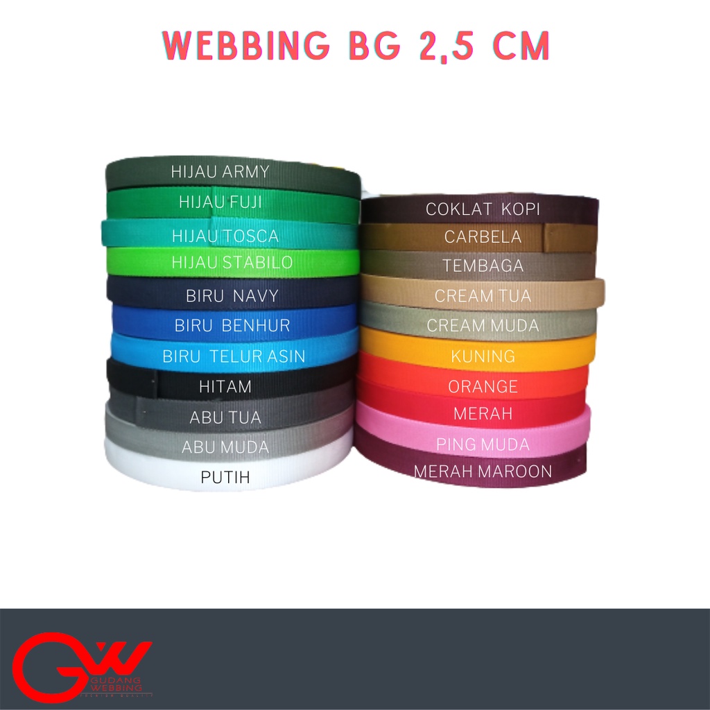Jual Tali Webbing Tebal 25mm / AA BG 25mm Indonesia|Shopee Indonesia