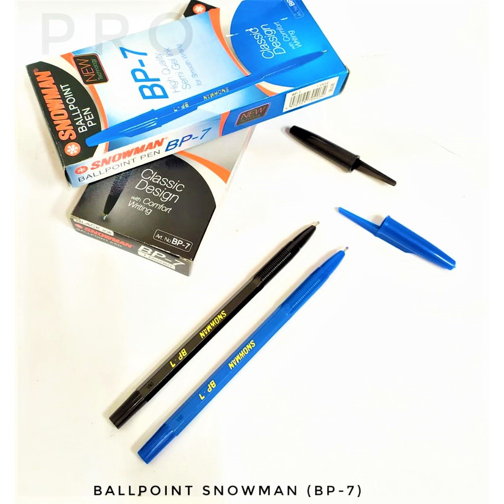 Jual PULPEN SNOWMAN BP-7 BALLPOINT HITAM BIRU MERAH PEN MURAH NEDDLE POINT UJUNG LANCIP | Shopee ...