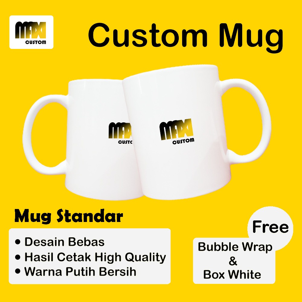 Jual MUG / GELAS CUSTOM STANDAR (SUPER WHITE) (KUALITAS IMPORT) (PALING ...