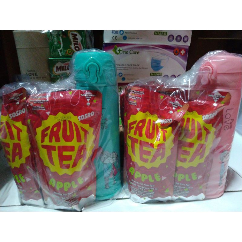 Jual paket fruit tea dan botol minum kaca 500ml Indonesia|Shopee Indonesia