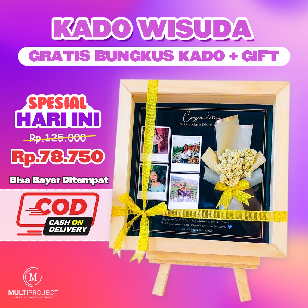 Jual MUltiproject | KADO UNIK Flower in Frame 3D ukuran 20 X 20 kado ...