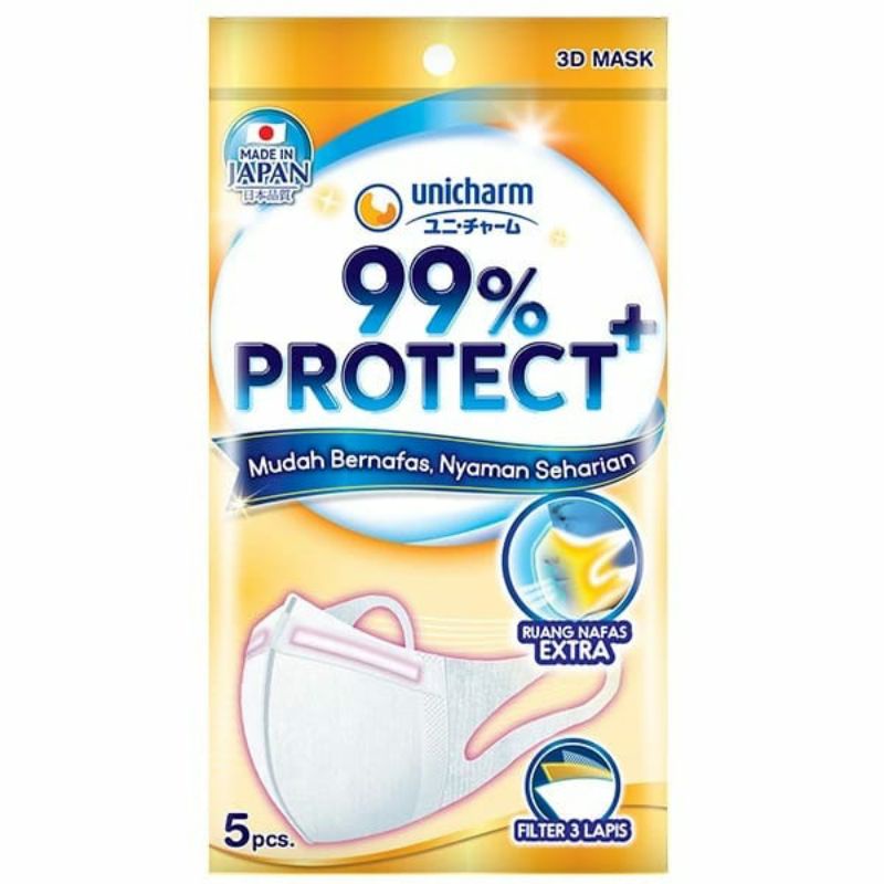 Jual Unicharm 99% Protect 3D Mask isi 5 pcs | Shopee Indonesia