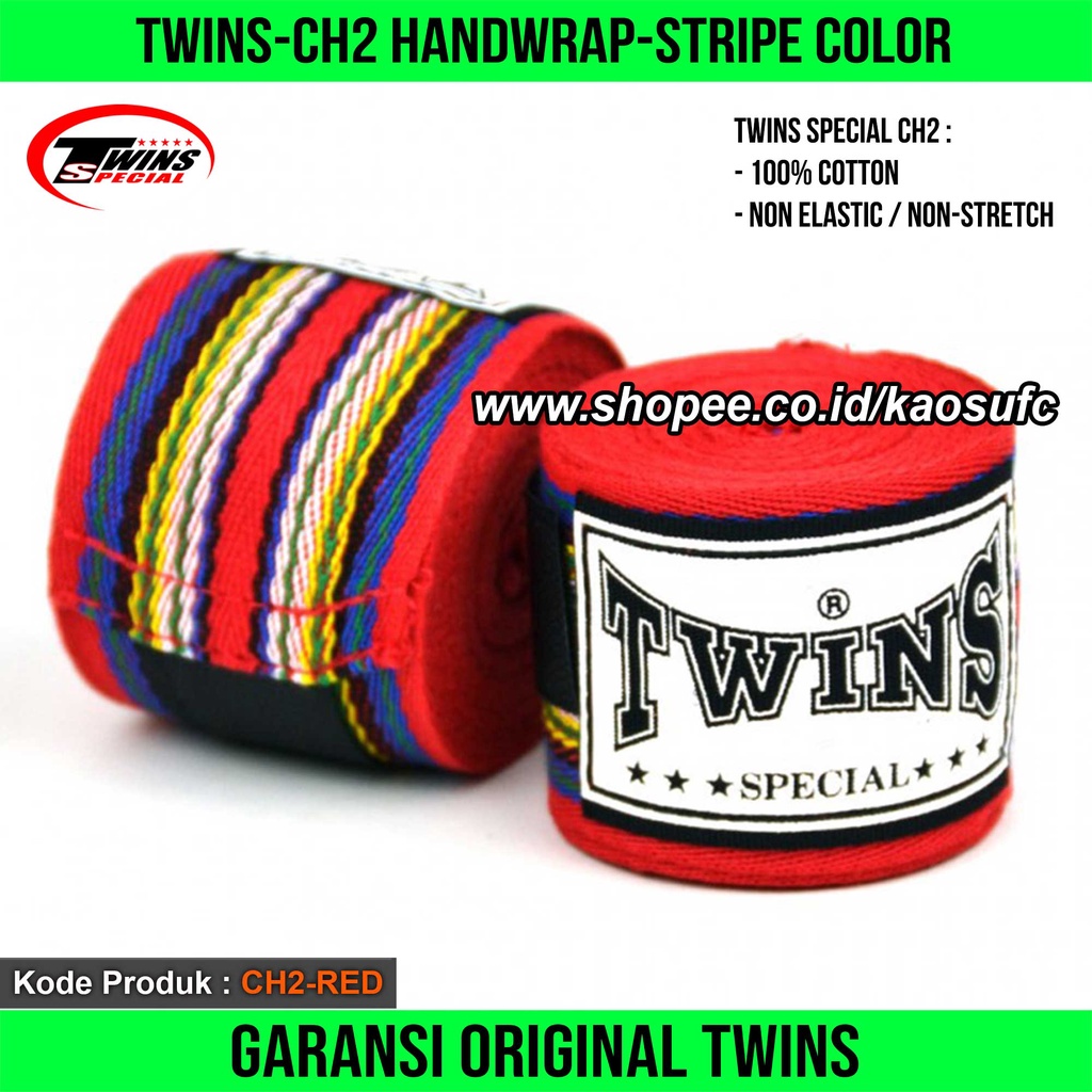 Jual Handwrap Twins CH2 Stripe, Hand Wraps Muay Thai Twins CH2 Stripe ...