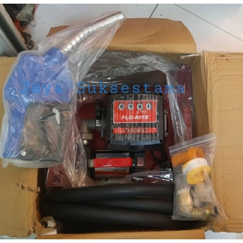 Jual Flow Meter set Komplit 4 Digit 1" inch / DC Pump Flo Rite Pompa ...
