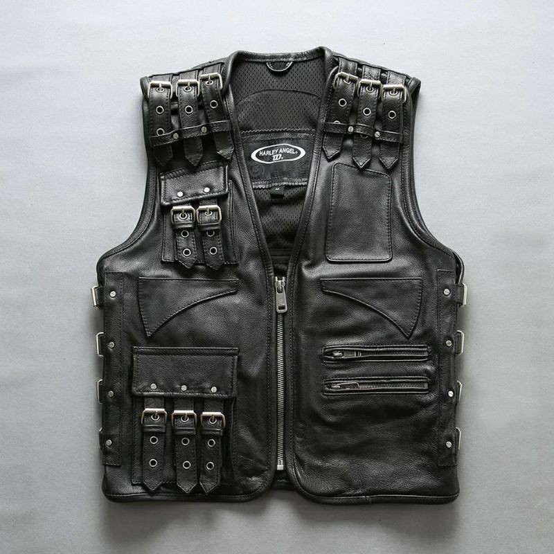 Jual ROMPI MOTOR KULIT SAPI ASLI VEST BIKER TOURING HARLEY DAVIDSON ...