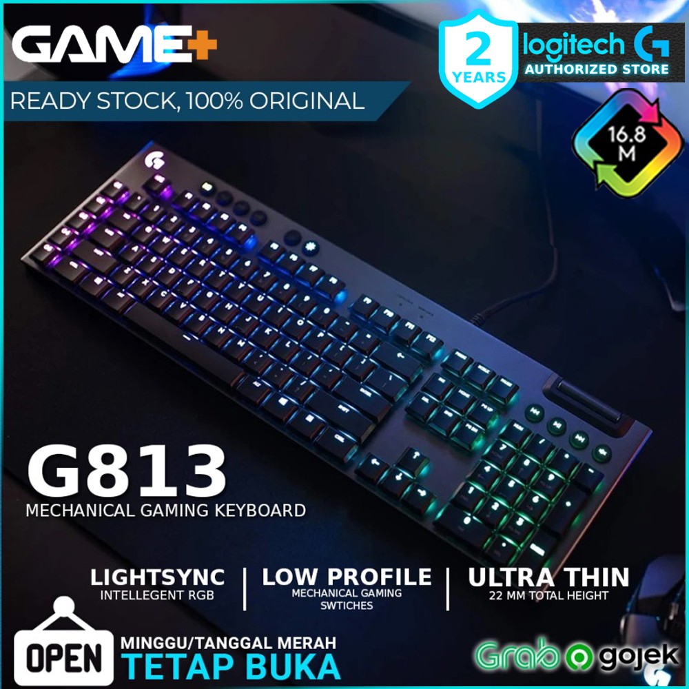 Jual Logitech G813 LIGHTSYNC RGB Mechanical Gaming Keyboard - Clicky ...
