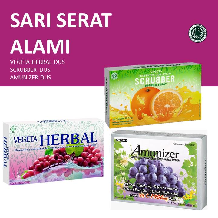 Jual Vegeta Herbal 1 Dus + Vegeta Scrubber Jeruk 1 Dus + Amunizer 1 Dus ...