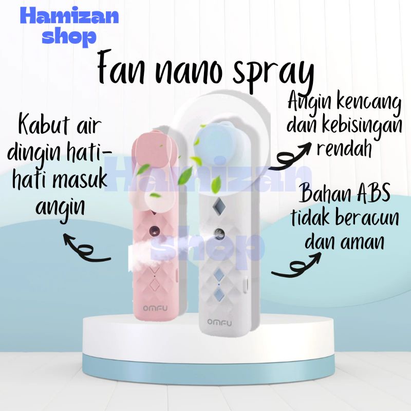 Jual HAMIZAN Kipas angin mini nano spray kipas 2in 1 us mini lipat fan pendingin kecil omfu ...
