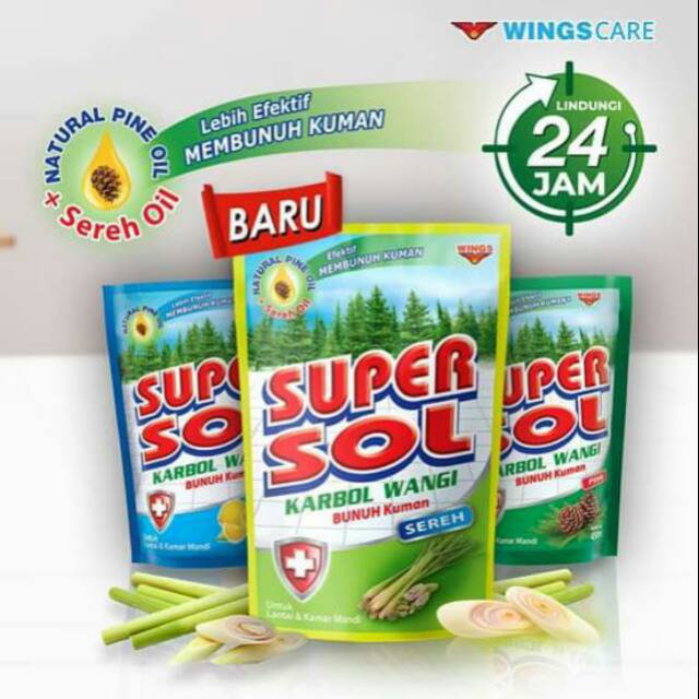 Jual Super Sol Karbol Pembersih Lantai Pouch / Refill 450Ml | Shopee ...