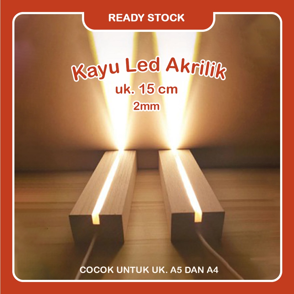 Jual LED STAND KAYU AKRILIK 15cm | Shopee Indonesia