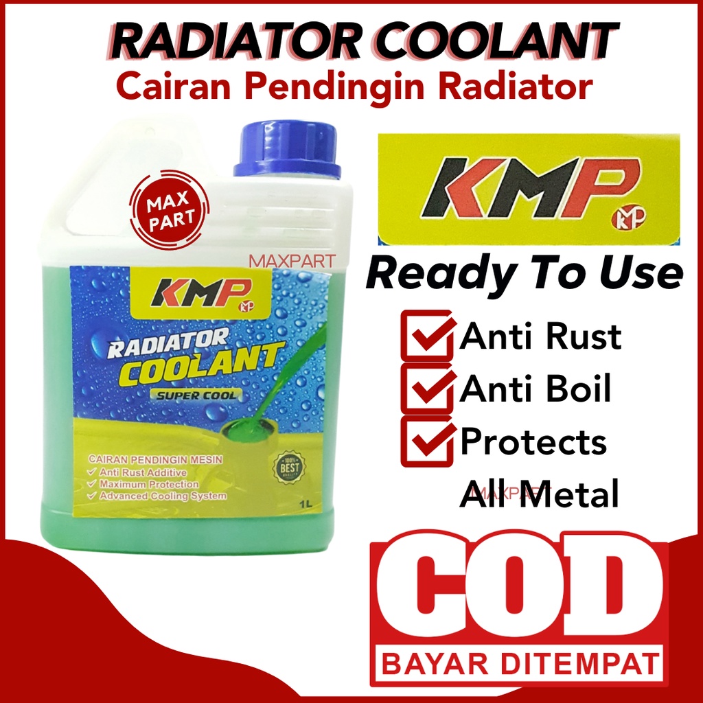Jual AIR RADIATOR COOLANT 1 LITER 1L HIJAU KMP CAIRAN PENDINGIN MESIN ...
