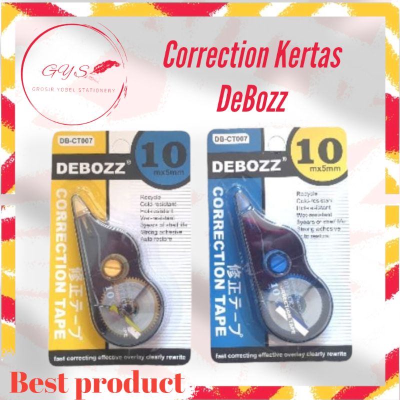 Jual Tip X Tape Debozz (pcs) CT007/ correction Tape/Tipe-X Rol/ stipo ...