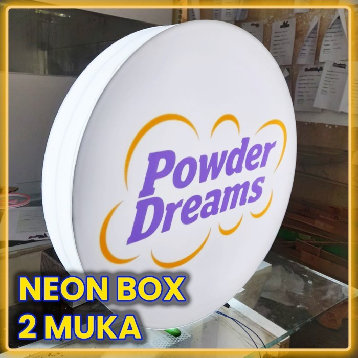 Jual Dekorasi Neon Box Bulat Diameter 35cm 2 Muka Custom Design ...