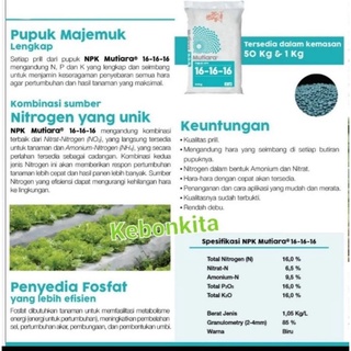 Jual Meroke NPK Mutiara 16 16 16 1kg- Pupuk Majemuk NPK Field Grade ...