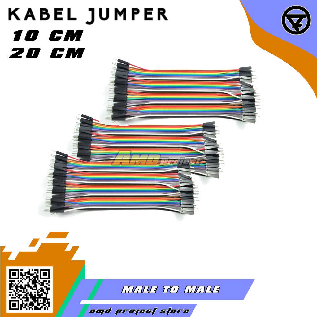 Jual Kabel Jumper Male To Male Cowok MTM Berbagai Ukuran Isi 10 jalur ...