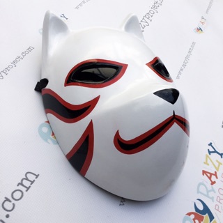 Anbu Kakashi Hatake Naruto Kitsune Fox Rubah Mask Topeng Kayu Cosplay ...